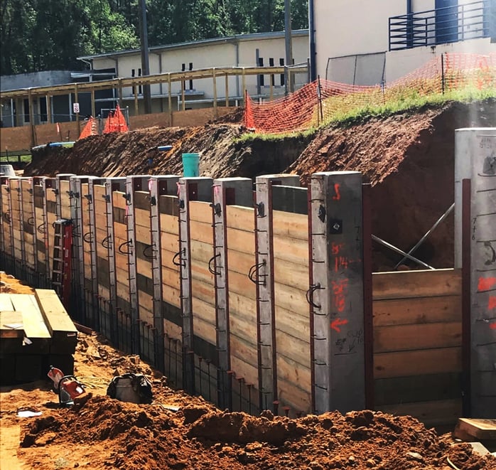 Helical Tieback Anchors Used to Reinforce Soldier Pile Wall