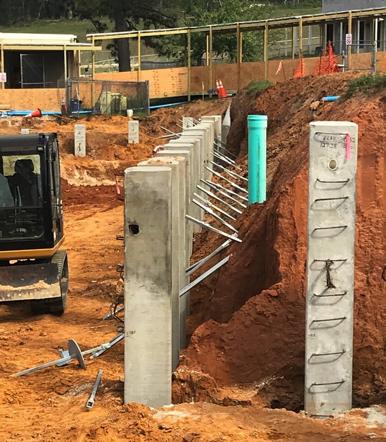 Helical Tieback Anchors Used to Reinforce Soldier Pile Wall