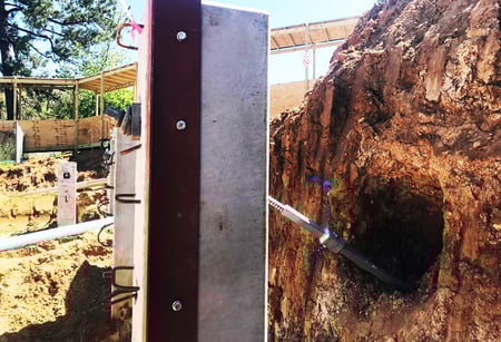 Helical Tieback Anchors Used to Reinforce Soldier Pile Wall